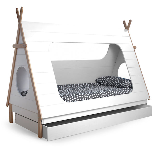 TIPI White Cabin Bed with Drawer 215CM - D40Studio