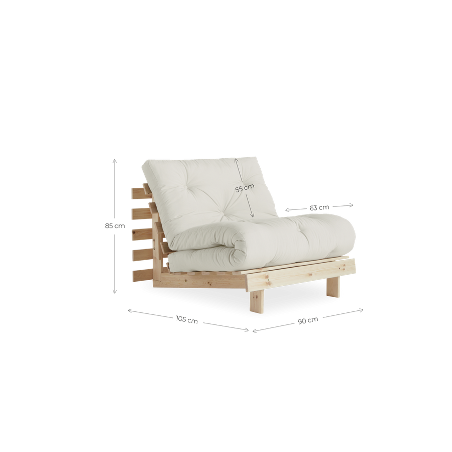 ROOTS Raw Single Futon 90CM - D40Studio